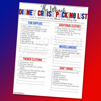 The Ultimate Disney Cruise Packing List (Free Printable!) | LL Home