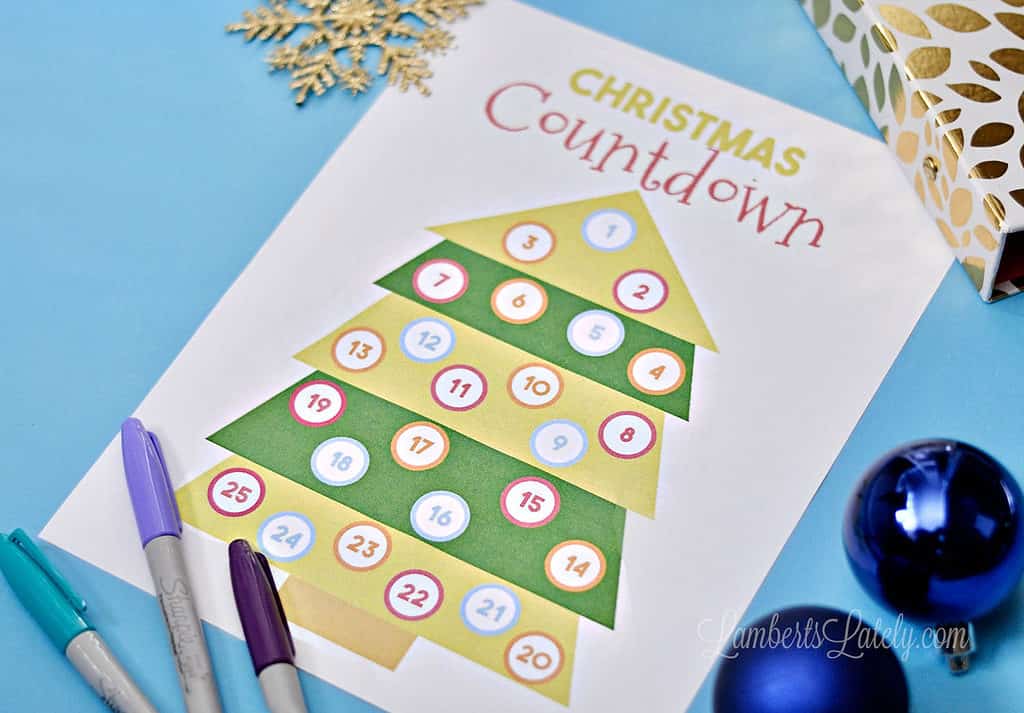 Christmas Countdown Calendar (Free Printable!) - Lamberts Lately