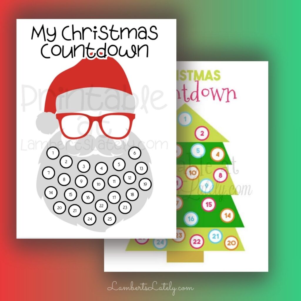 Christmas Countdown Printable (Free PDFs) | Lamberts Lately