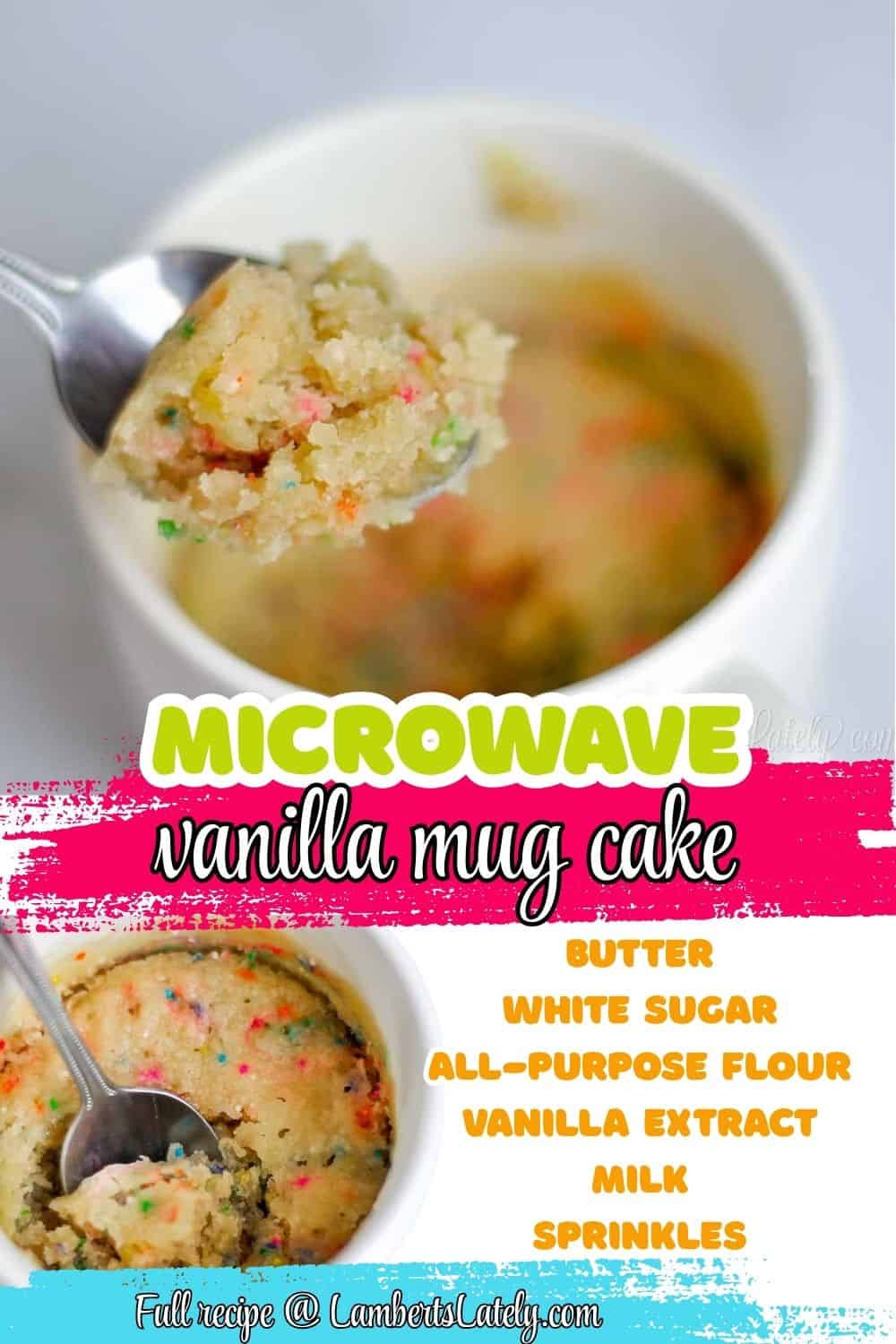 The Easiest Vanilla Mug Cake | Lamberts Lately