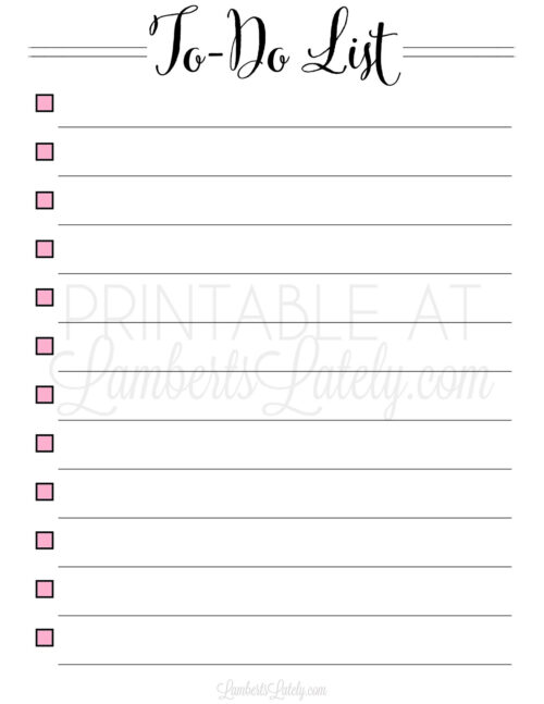 33 Free Printable To Do List Templates | LL Home