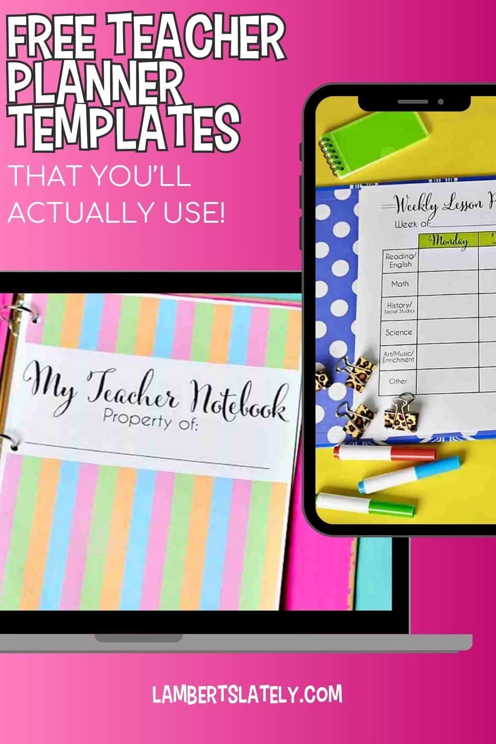 Free Printable Teacher Planner Template 2025 - 2026 | LL Home
