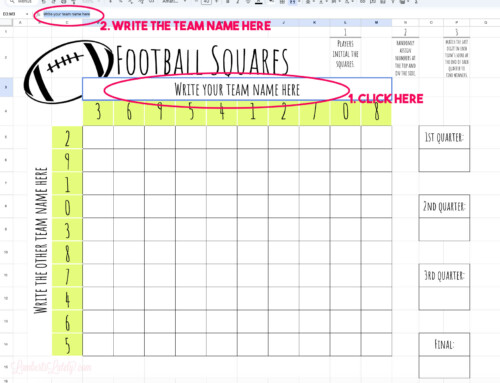 Free Printable Football Squares Template | LL Home