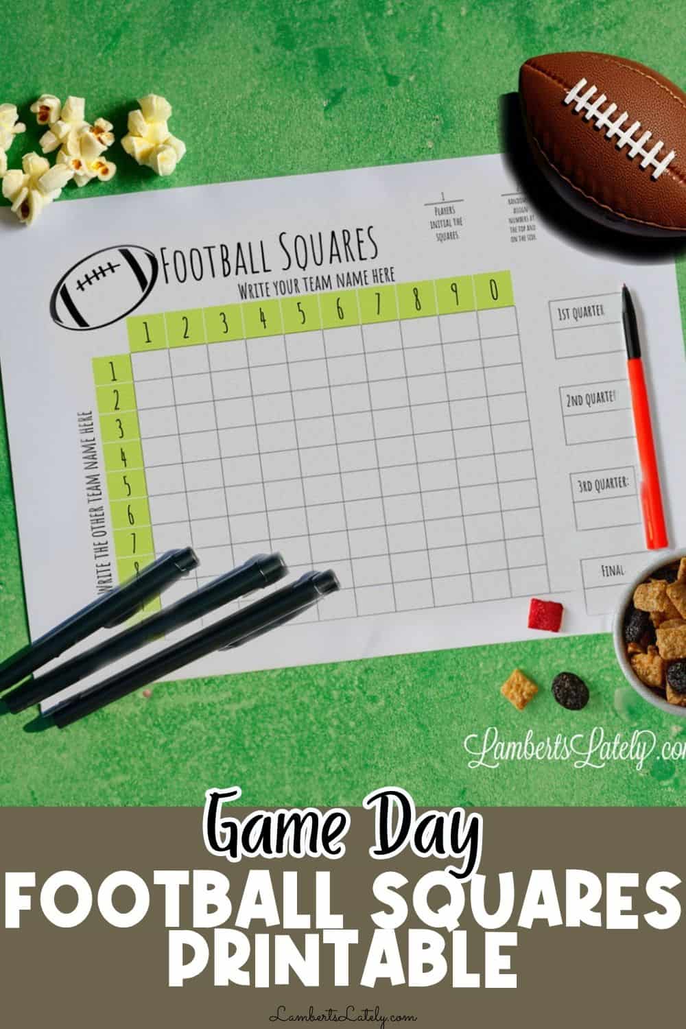 Free Printable Football Squares Template | LL Home