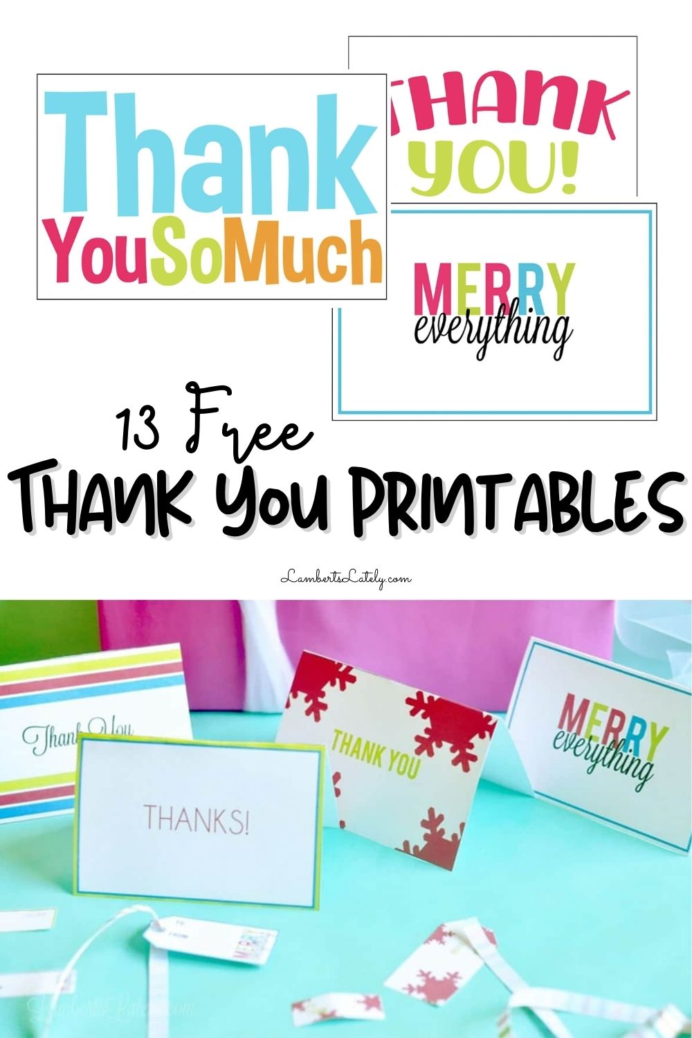 24 Free Printable Thank You Cards | LL Home