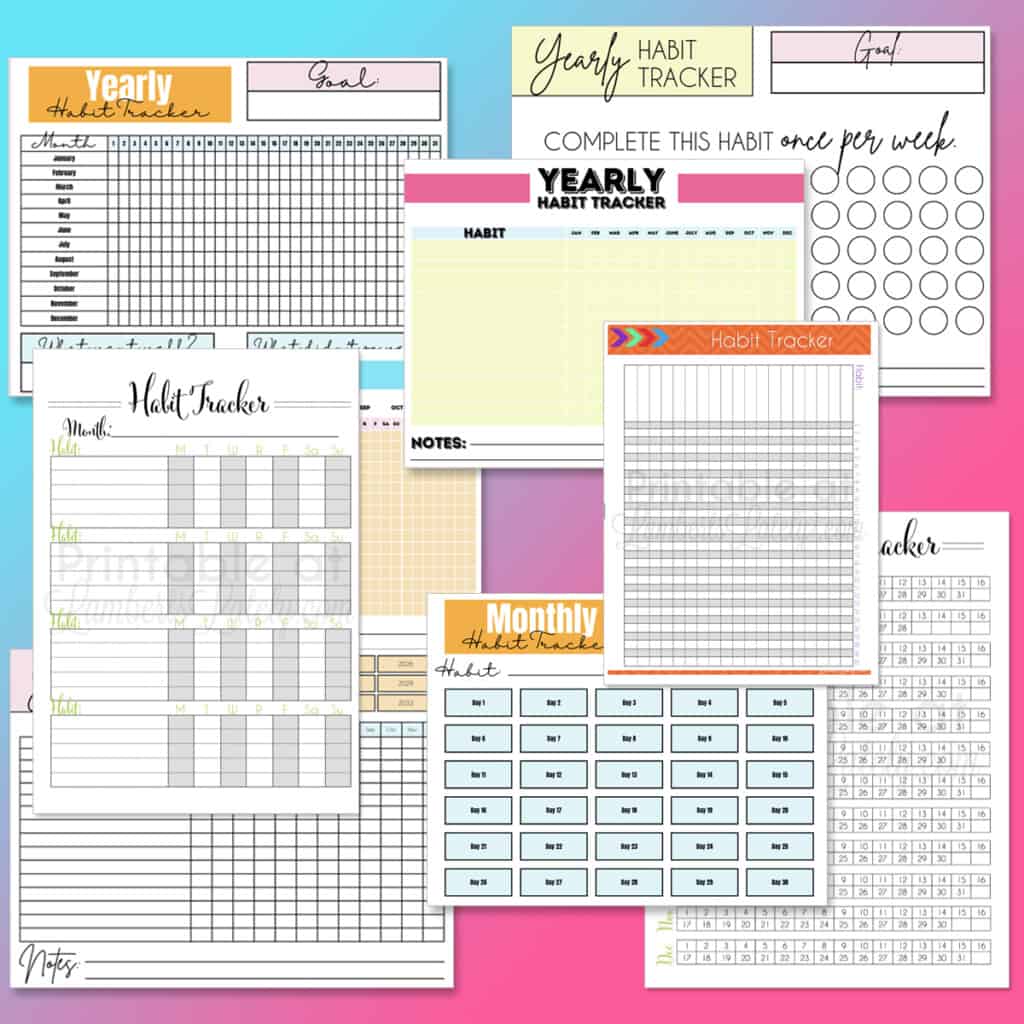 72 Free (Editable!) Habit Tracker Printables | Lamberts Lately