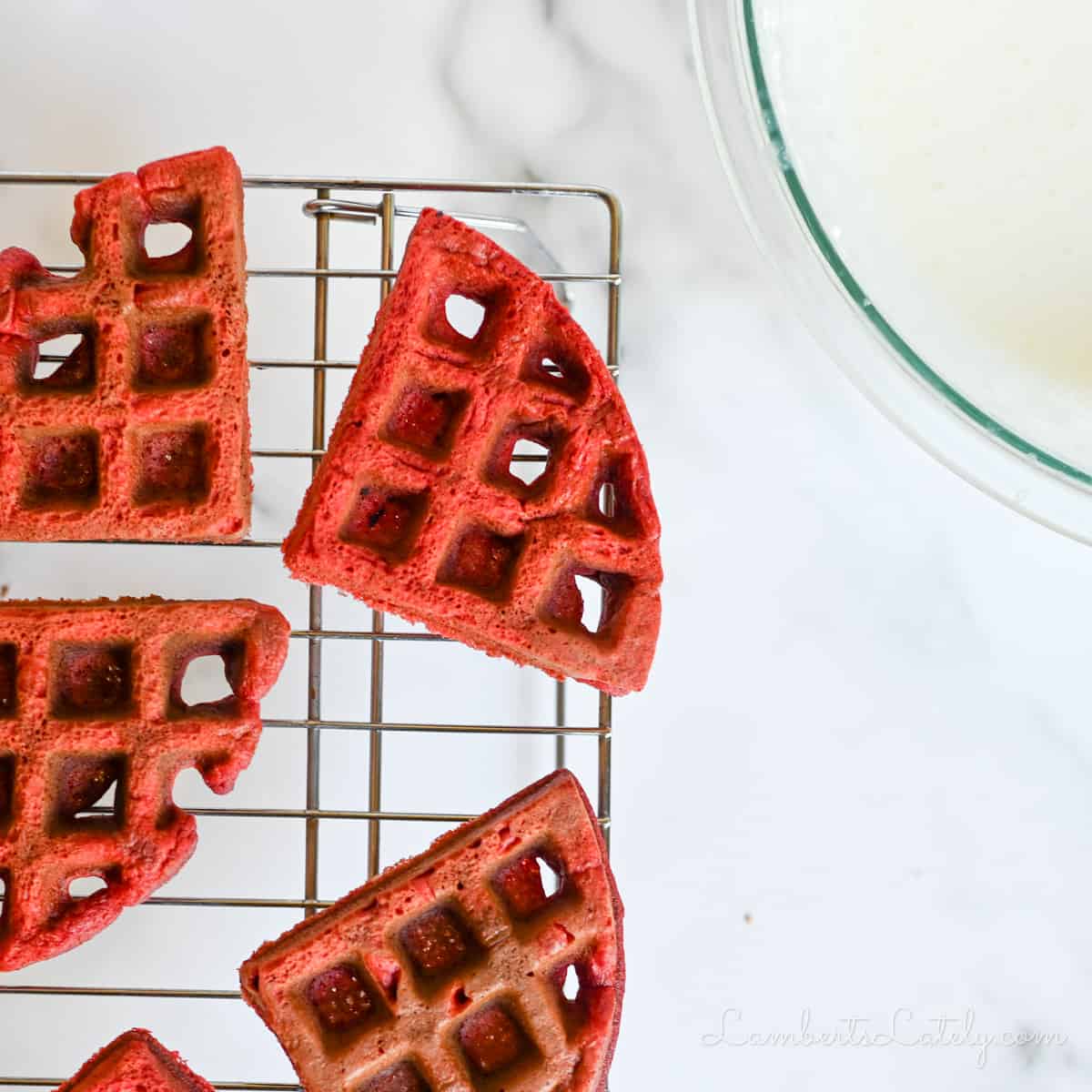 Easy Red Velvet Waffles with Cake Mix | LL Eats